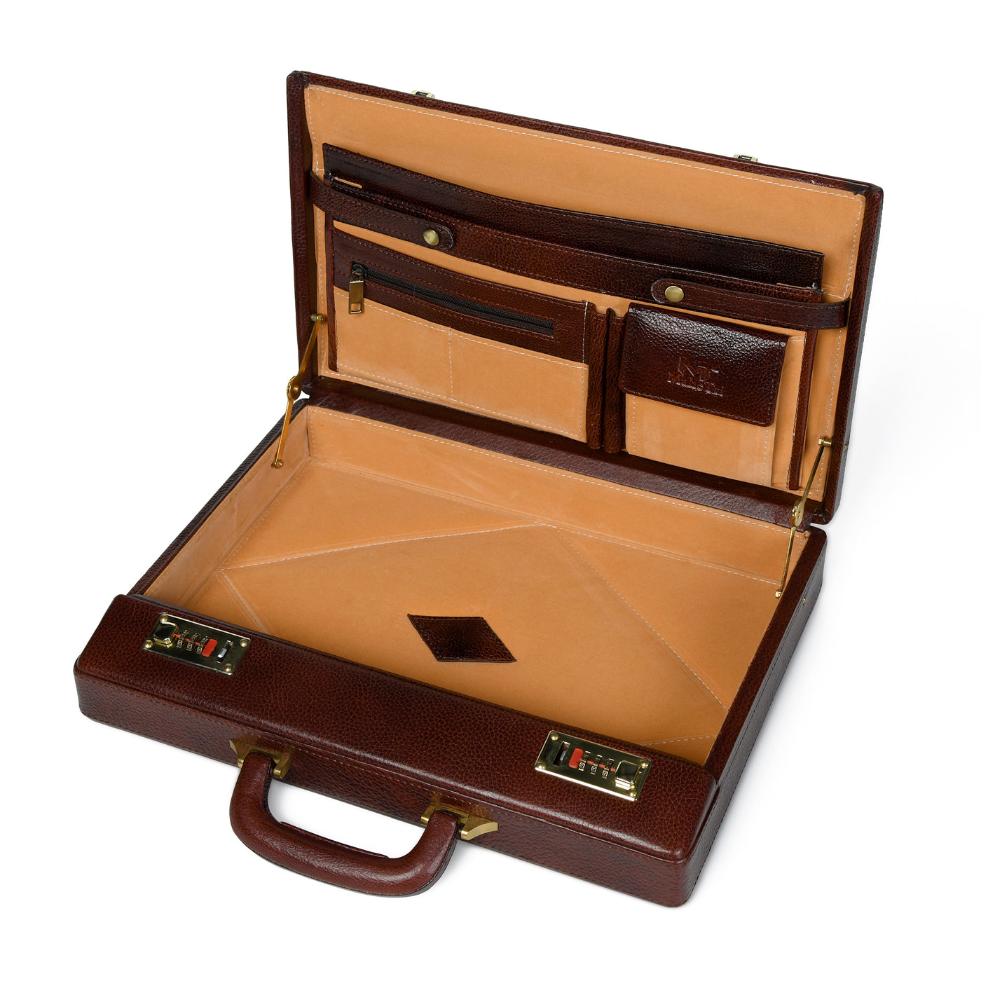 Rich Brown Office Stylish Full Grain Leather Suitcase Briefcase ...