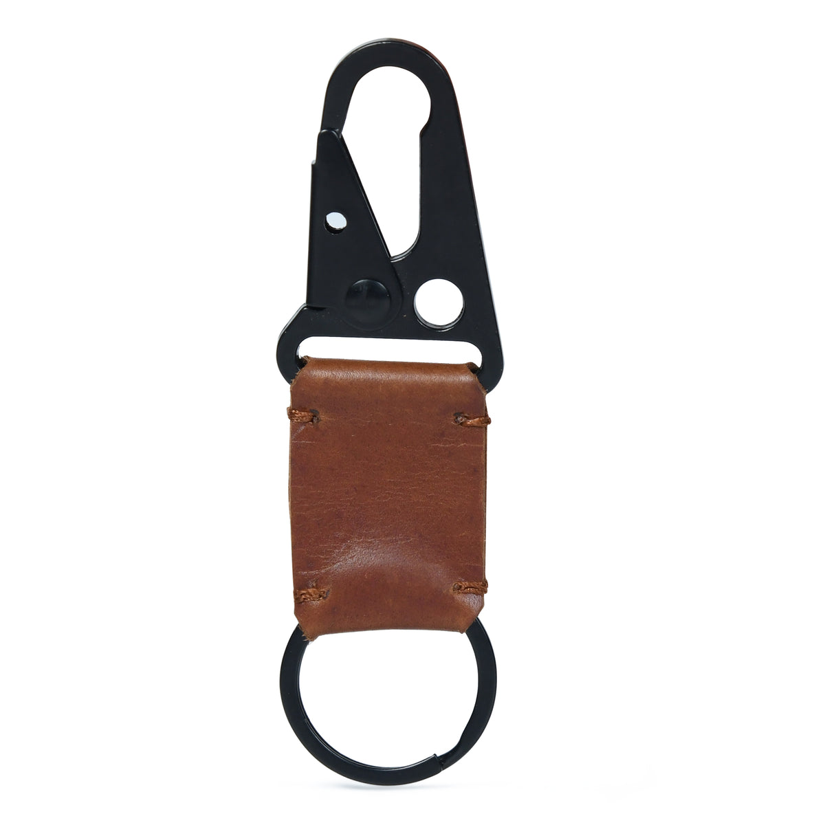 Leather-Metal Key Ring Keychain Premium Key Holder with Durable Leather ...