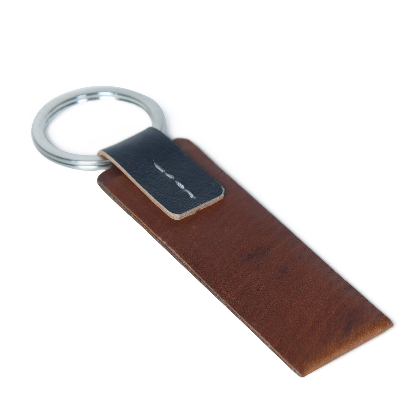 Genuine Leather & Metal Keychain Durable Stainless Steel Key Ring ...