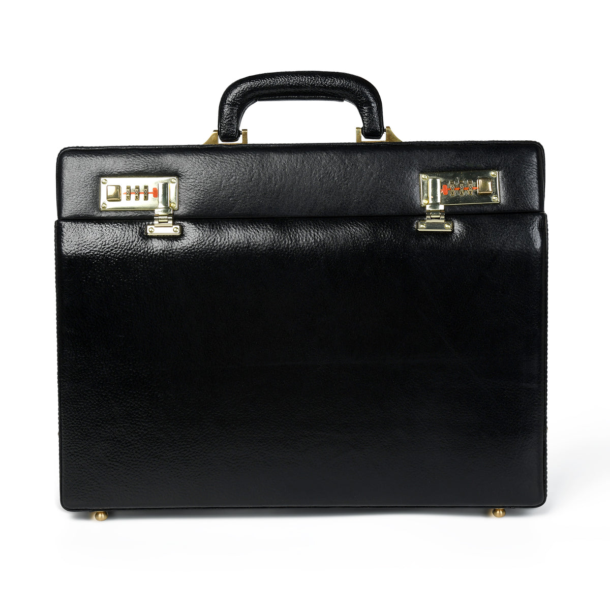 Black Office Stylish Full Grain Leather Suitcase Briefcase — Classy ...