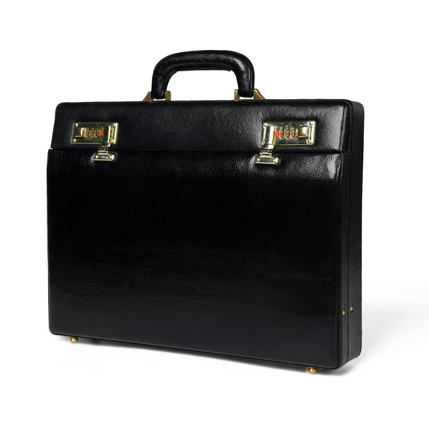 Black Office Stylish Full Grain Leather Suitcase Briefcase — Classy ...