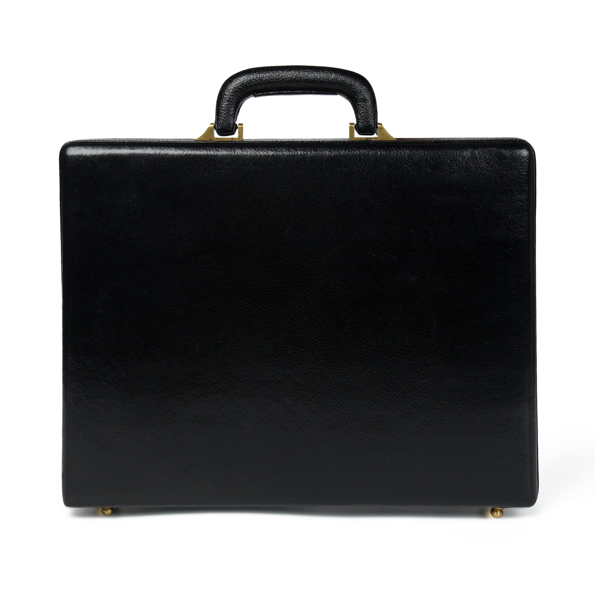 Black Office Stylish Full Grain Leather Suitcase Briefcase — Classy ...
