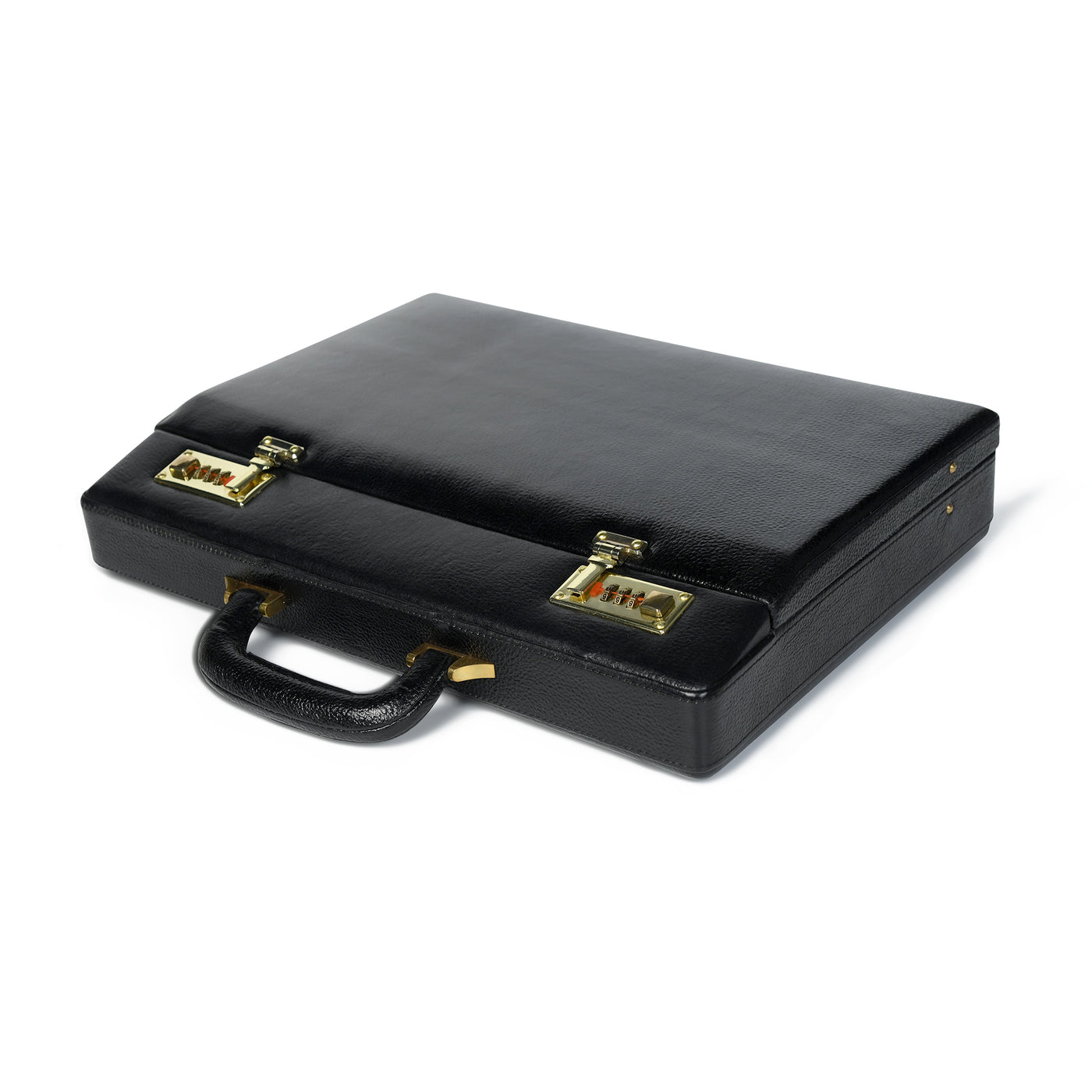 Black Office Stylish Full Grain Leather Suitcase Briefcase — Classy ...
