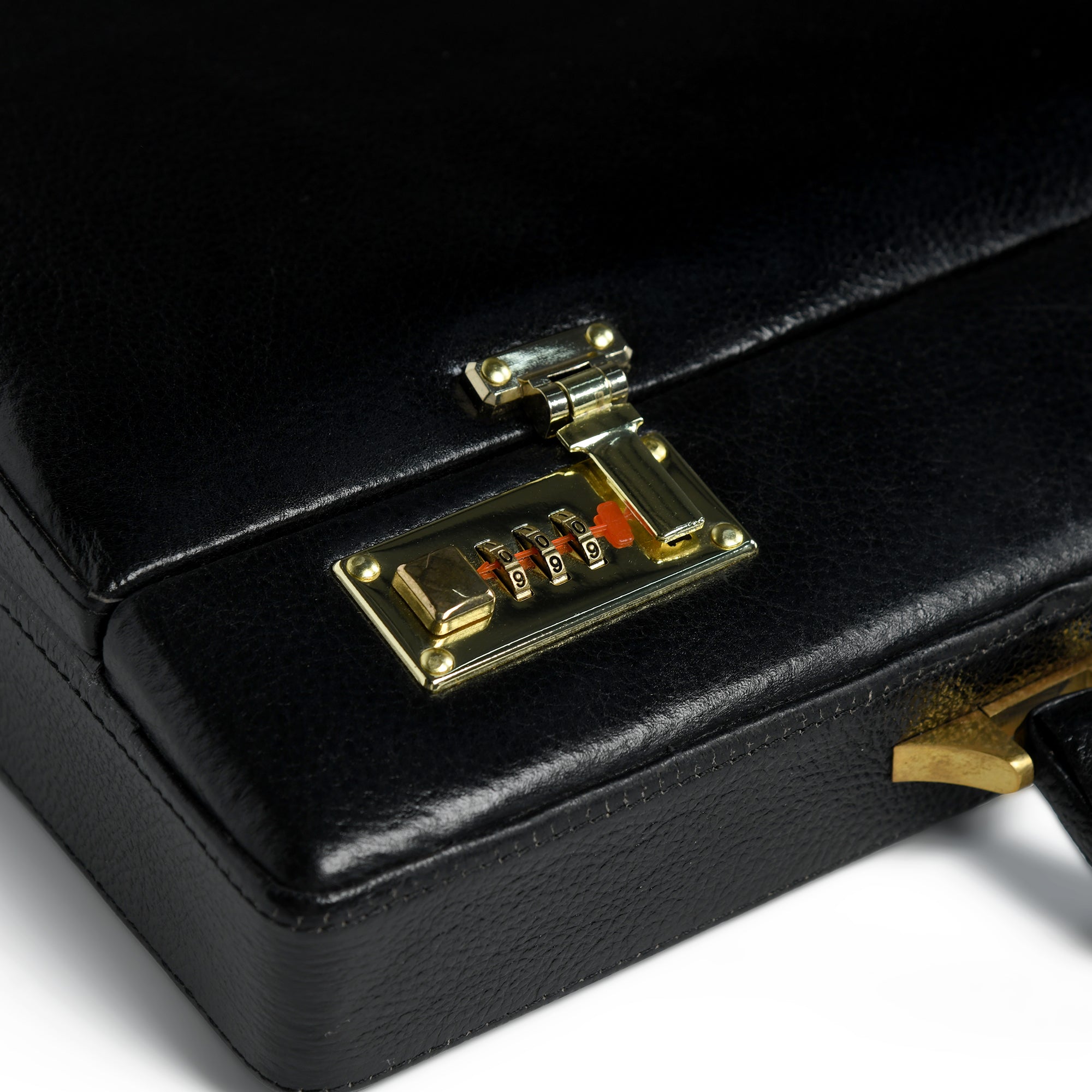 Black Office Stylish Full Grain Leather Suitcase Briefcase — Classy ...