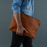 Zento Laptop Sleeve - Tan Brown — Classy Leather Bags