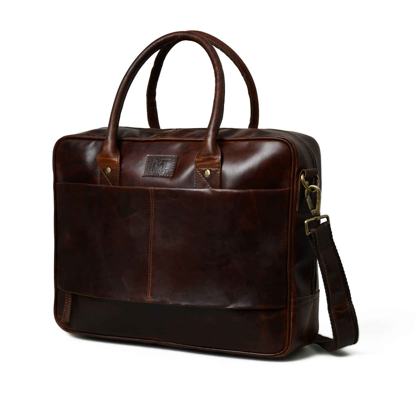 Brown Leather Briefcase Handcrafted laptop Bags 16 inch — Classy ...