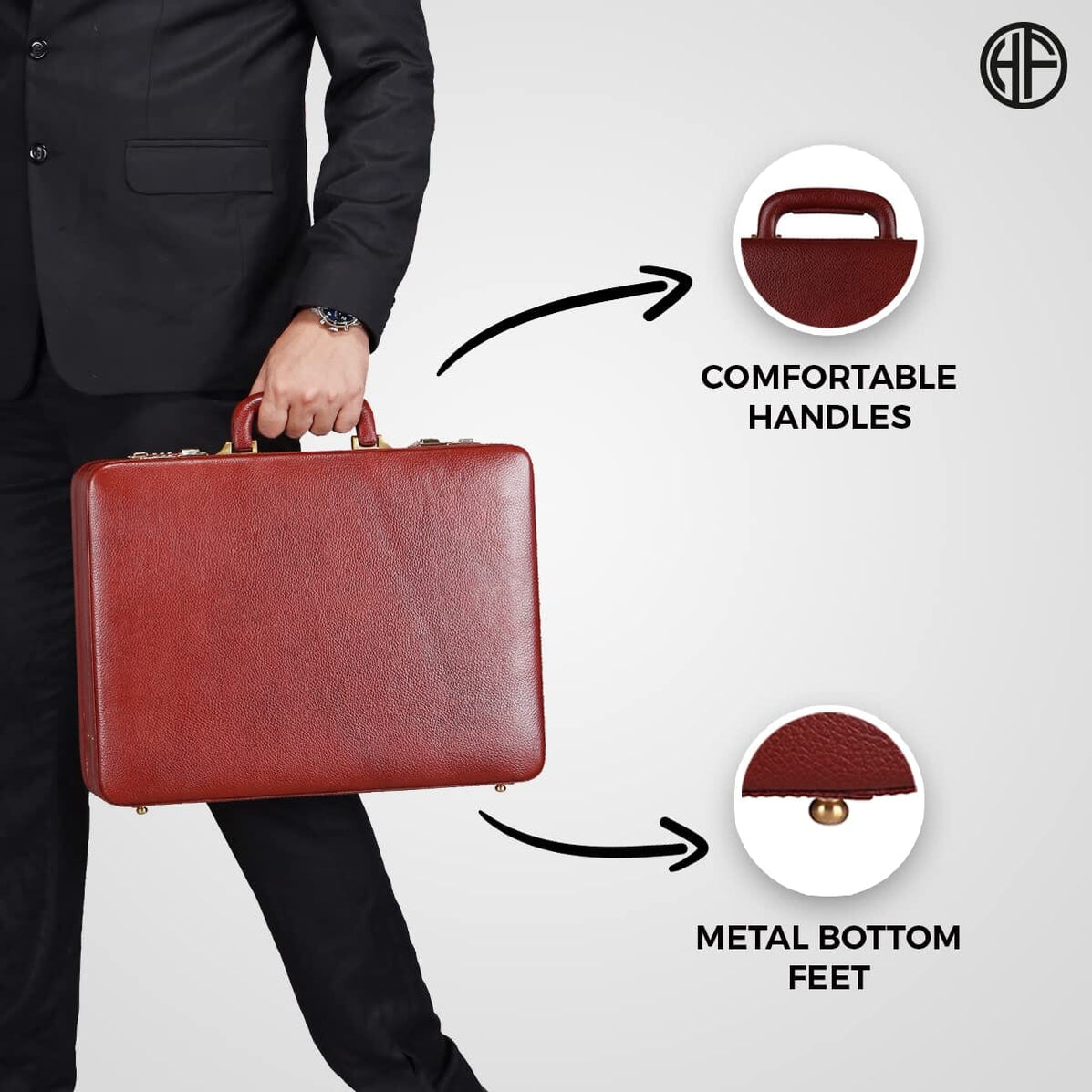 Expandable Office Suitcase Travel Leather Hard Briefcase — Classy ...