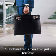 Black Office Suitcase Briefcase — Classy Leather Bags