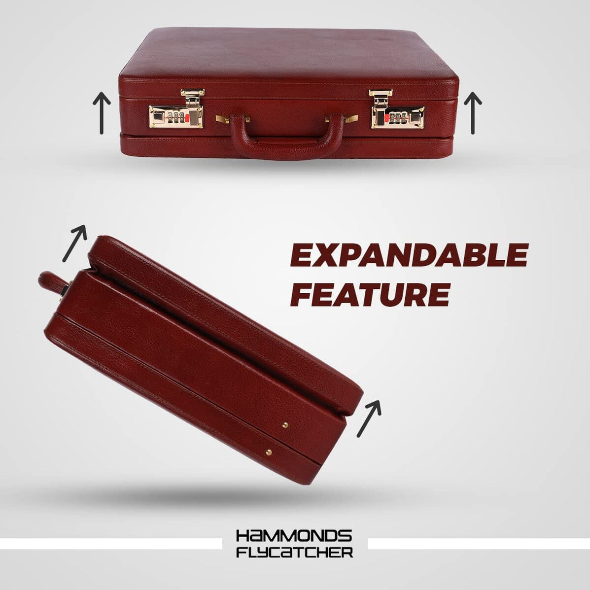 Expandable Office Suitcase Travel Leather Hard Briefcase — Classy ...