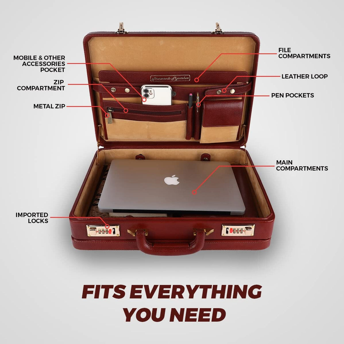 Expandable Office Suitcase Travel Leather Hard Briefcase — Classy ...