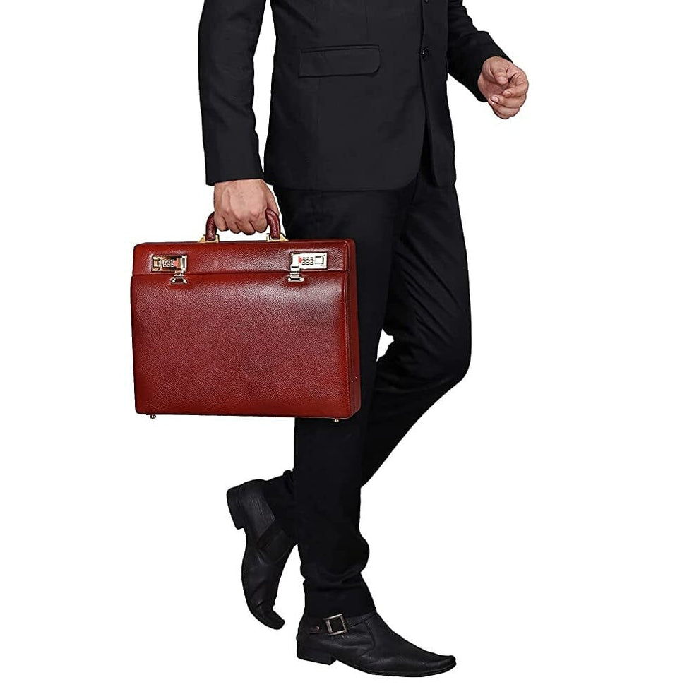 Rich Brown Office Suitcase — Classy Leather Bags