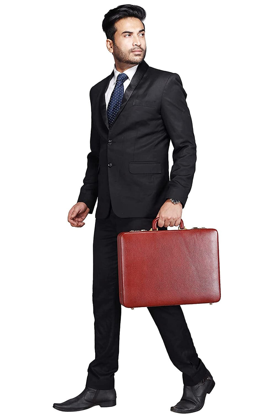 Expandable Office Suitcase Travel Leather Hard Briefcase — Classy ...