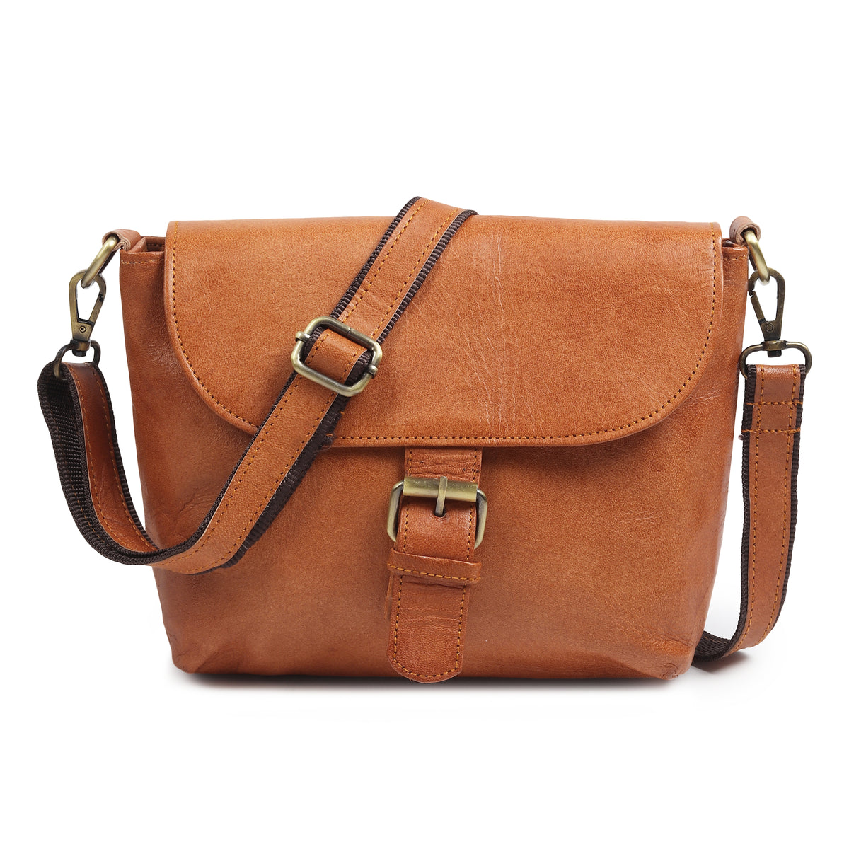Women’s Mini Tan Satchel Leather Purse — Classy Leather Bags