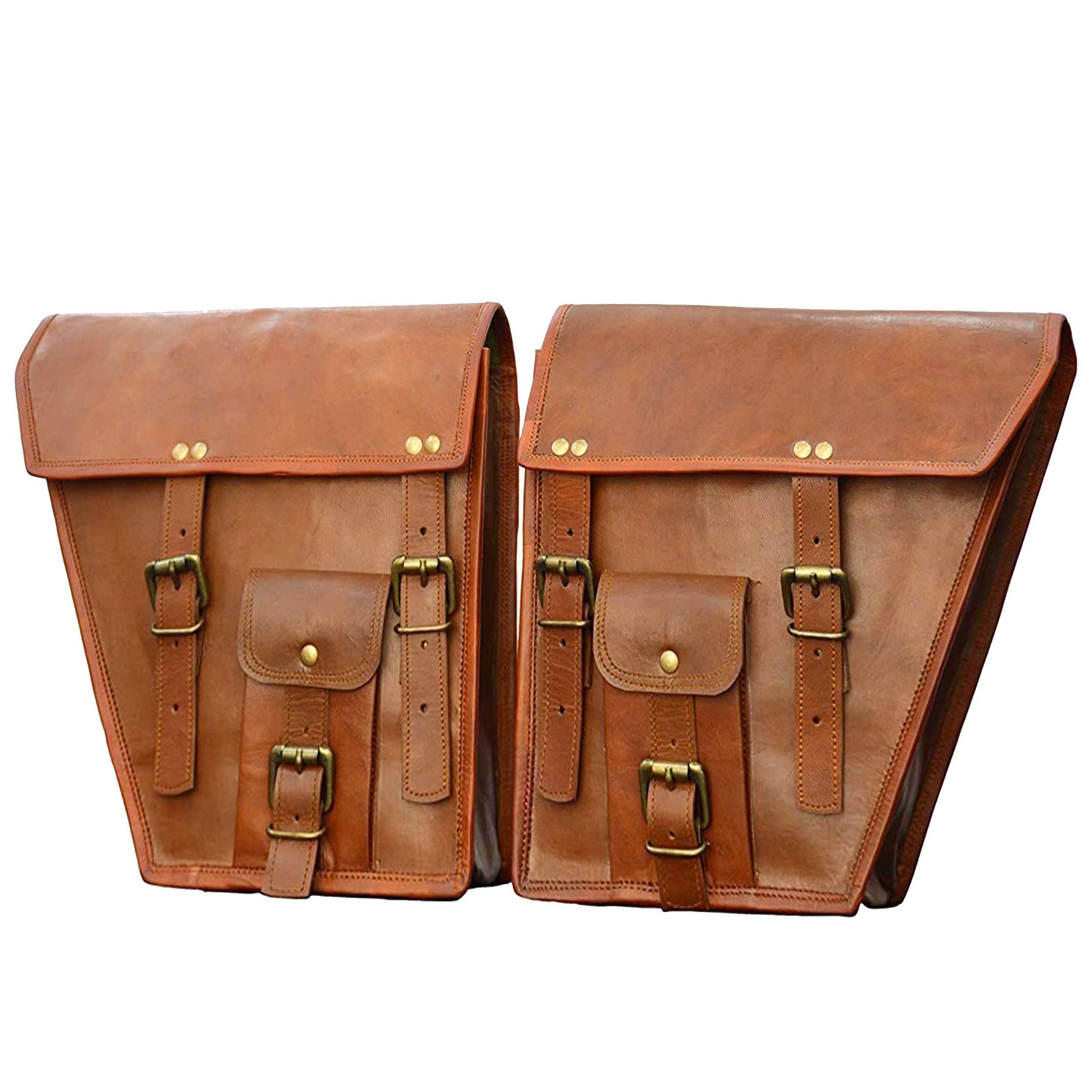 Motorcycle Side Pouch Brown Leather Side Pouch Online — Classy Leather Bags