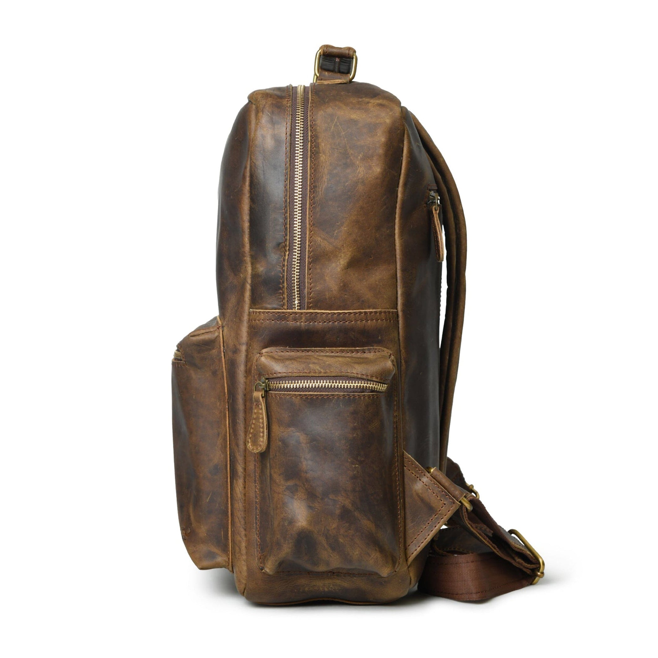 Top Handle Genuine Leather Backpack, Laptop College Backpack — Classy ...