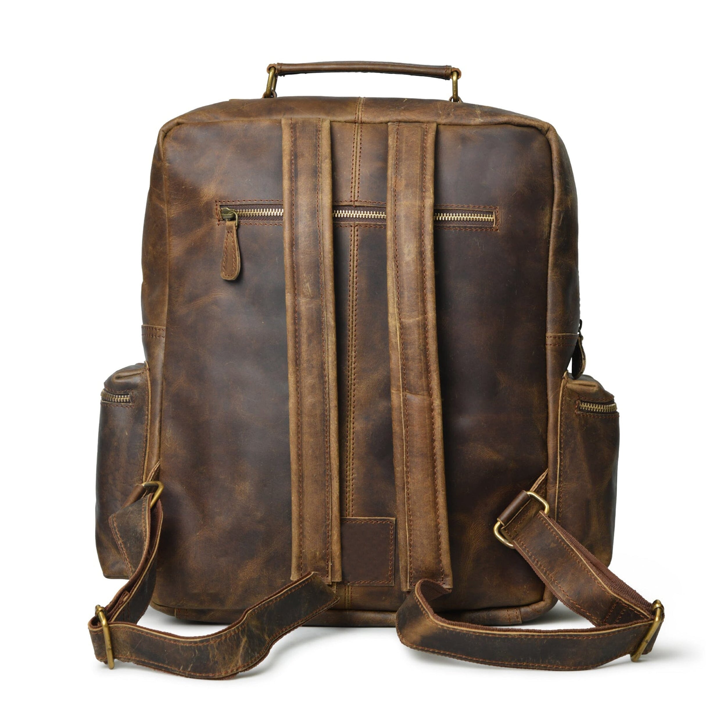 Top Handle Genuine Leather Backpack, Laptop College Backpack — Classy ...