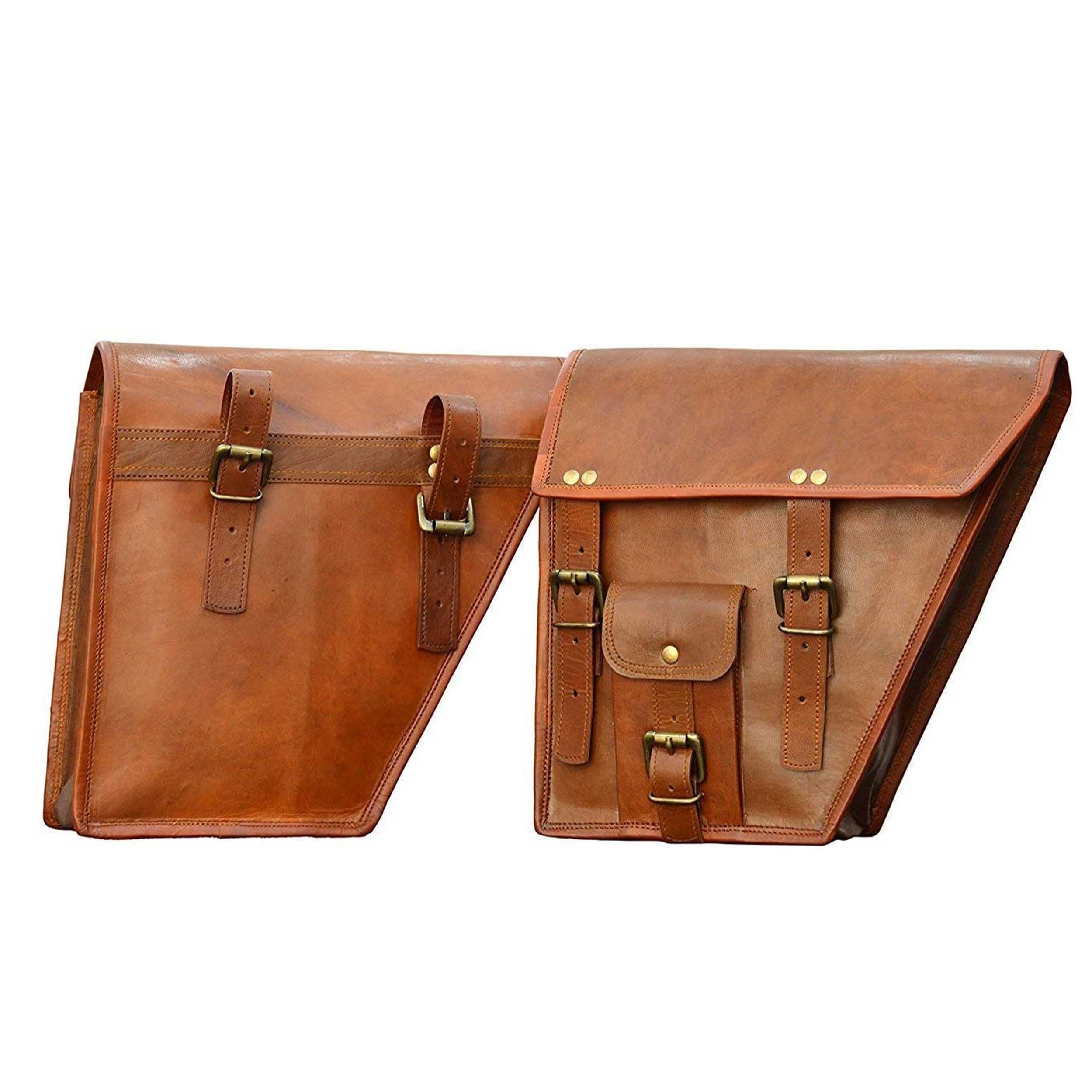 Motorcycle Side Pouch Brown Leather Side Pouch Online — Classy Leather Bags