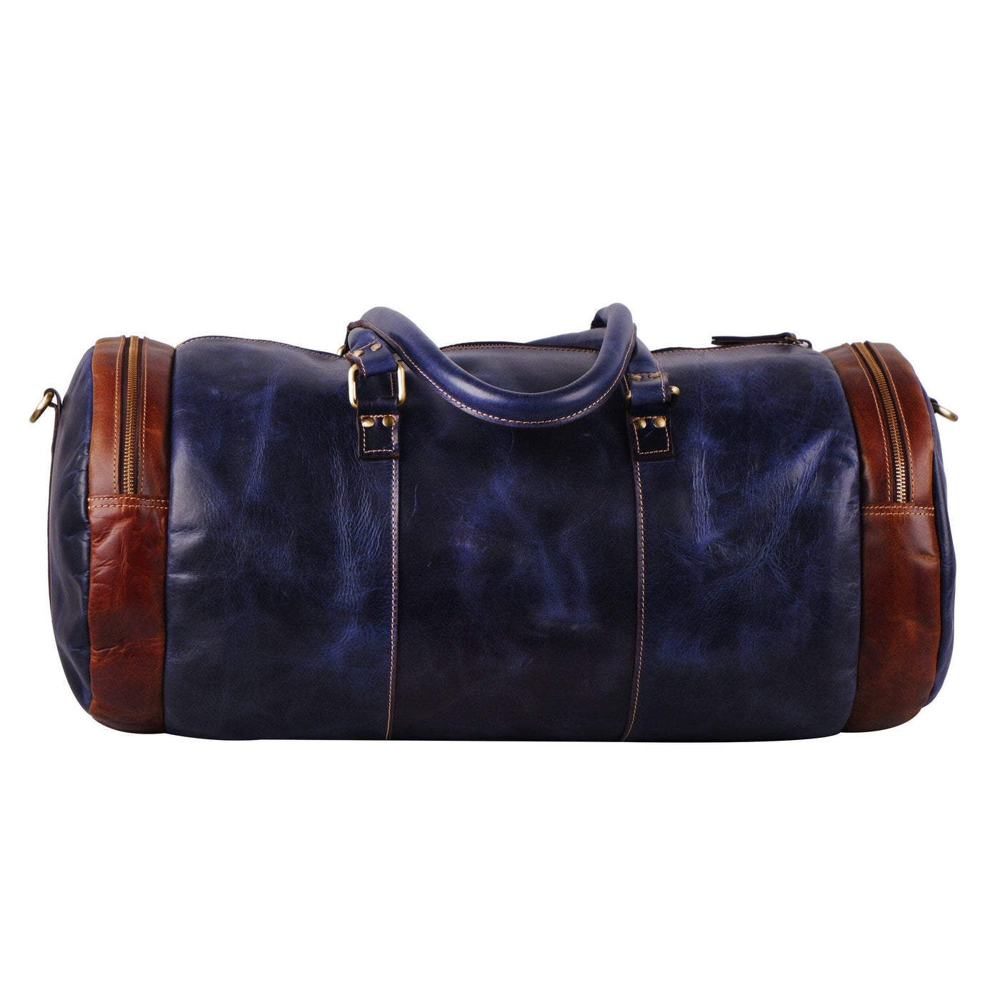 Blue Buffalo Leather Duffle Bag Soft Round Duffle Bag 22" — Classy ...