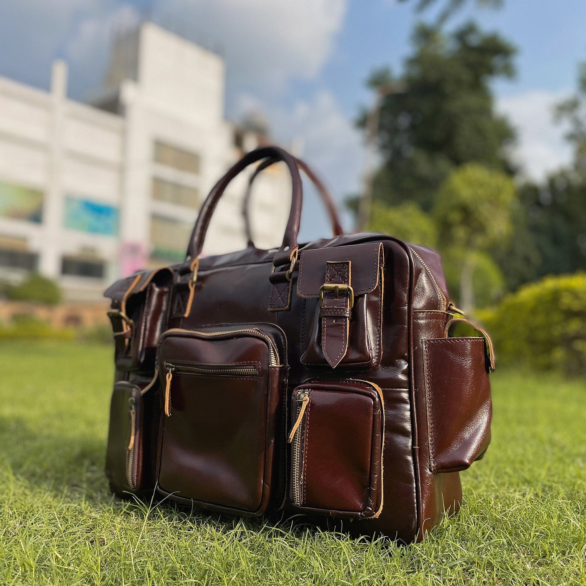Norman Cherry Red Leather Briefcase | Leather Briefcase For Men ...