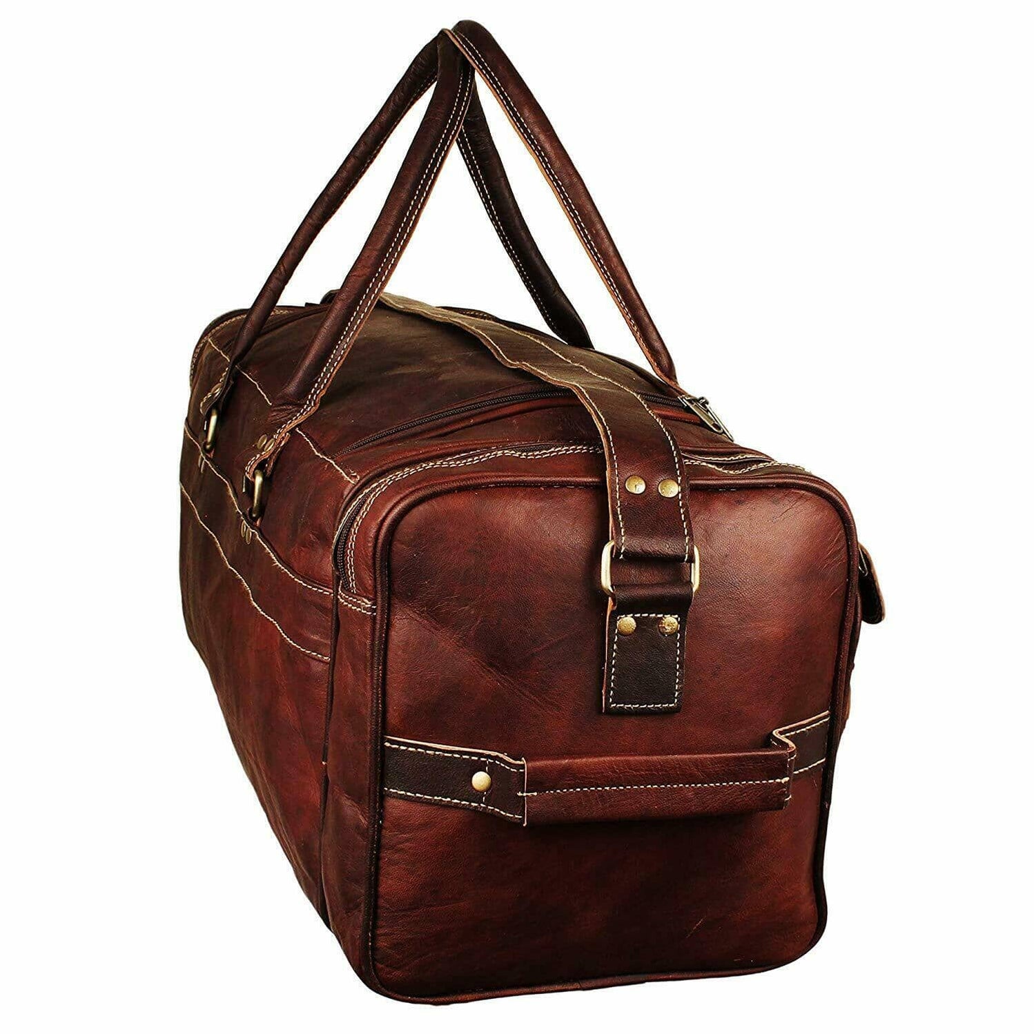 Genuine Leather Travelers Overnight Weekender Duffle Bag — Classy ...