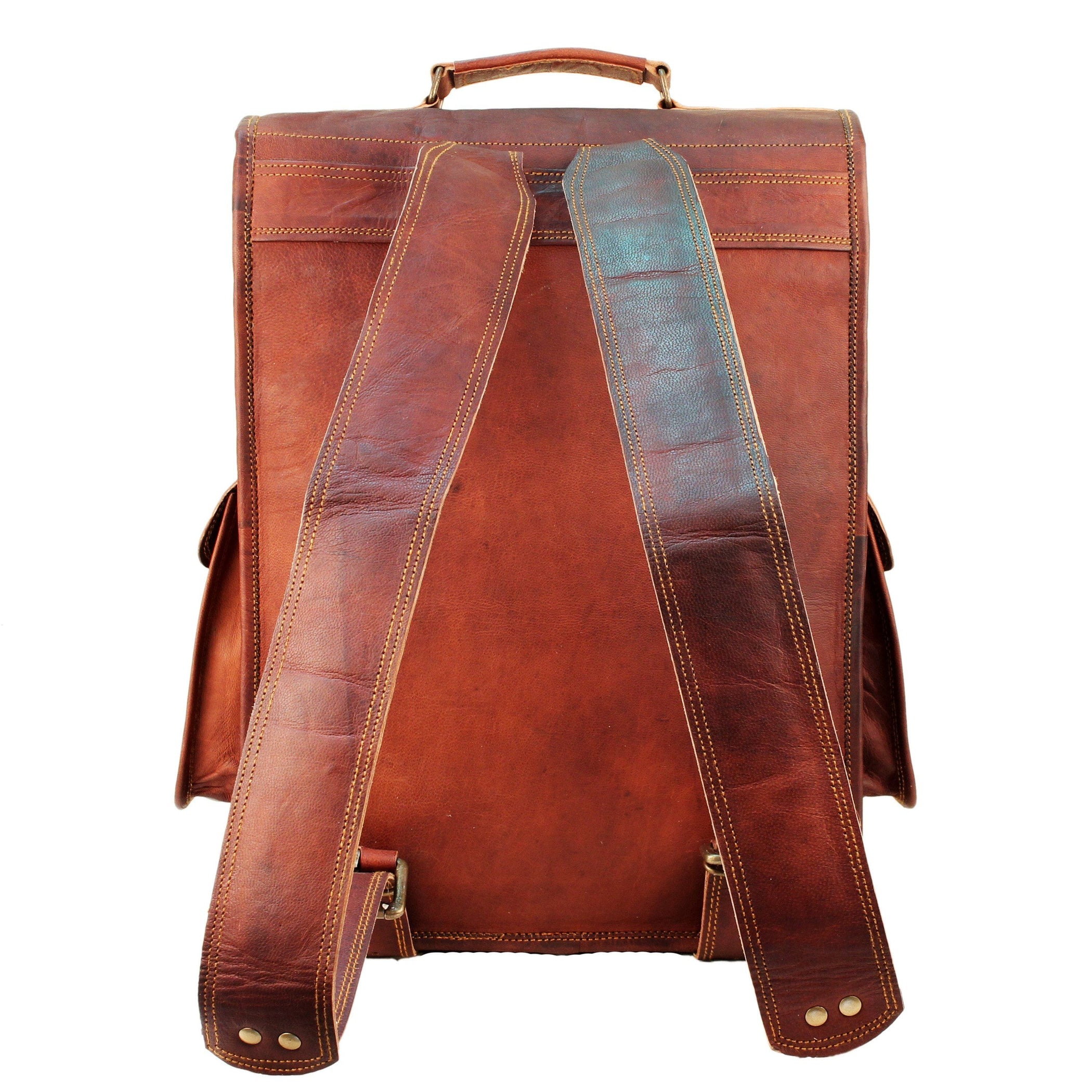 Hughes Rustic Leather Backpack | Leather Laptop Backpack — Classy ...